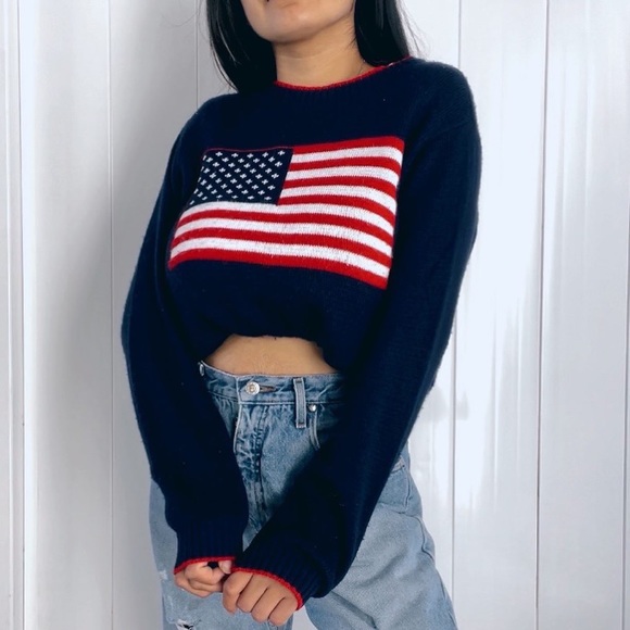 Hanes | Sweaters | Vintage Usa Flag Hanes Collections Sweatshirt | Poshmark